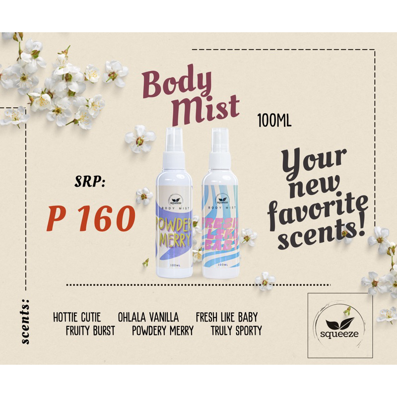 Squeeze Body Mist 100ml | Shopee Philippines