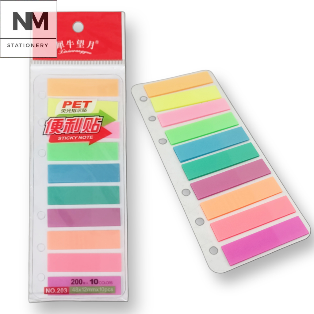 NM Translucent Neon 10 Colors Index sticky note School Office Supplies ...