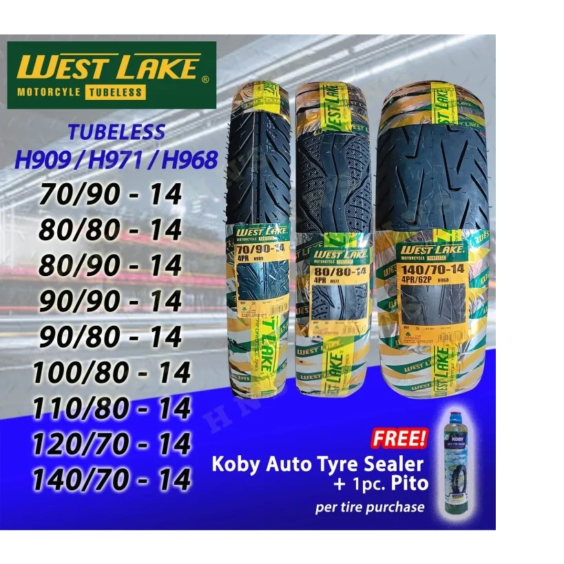 WESTLAKE Tire RIM 14 Tubeless Tires H909 H971 H968 With FREE Sealant ...