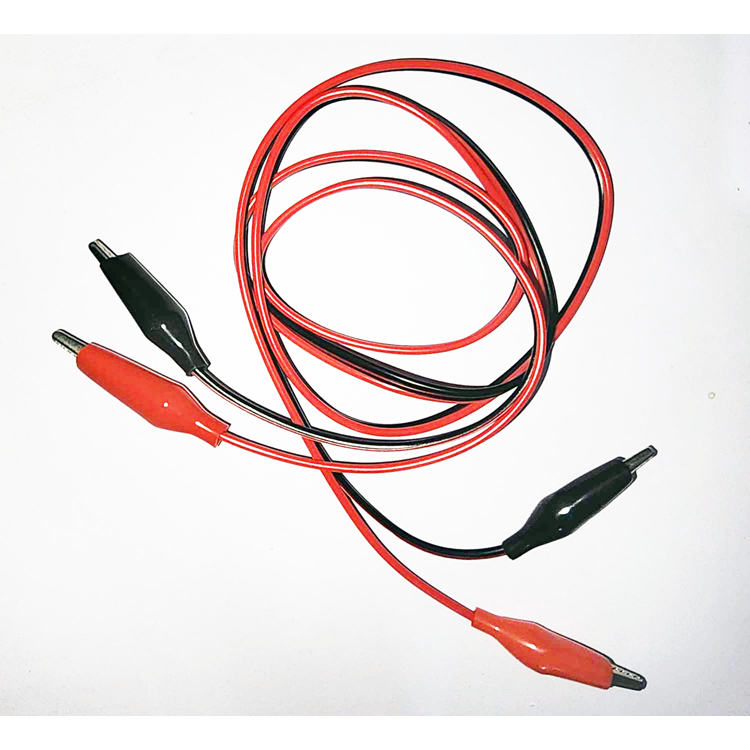 alligator clips 1 meter double ended red black croc clips soldered ...