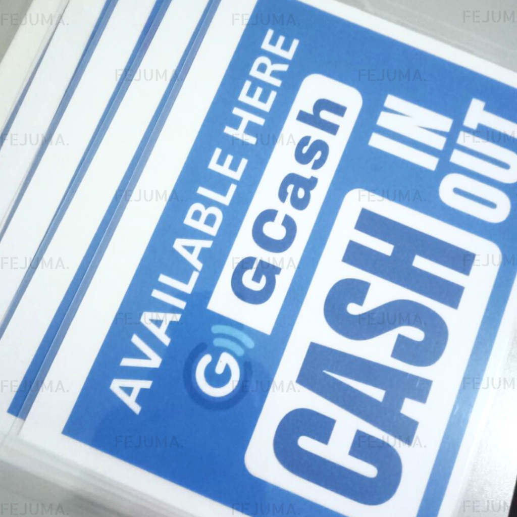 LAMINATED Gcash Cash In & Cash Out Signage | A4 Size | 250 microns ...
