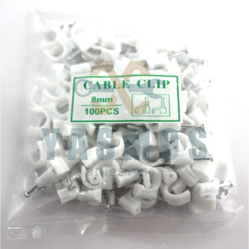 100PCS PVC Cable Clip Round And Flat 5mm-14mm Telephone Wires Nail Clips 100pcs/Per Pack ...