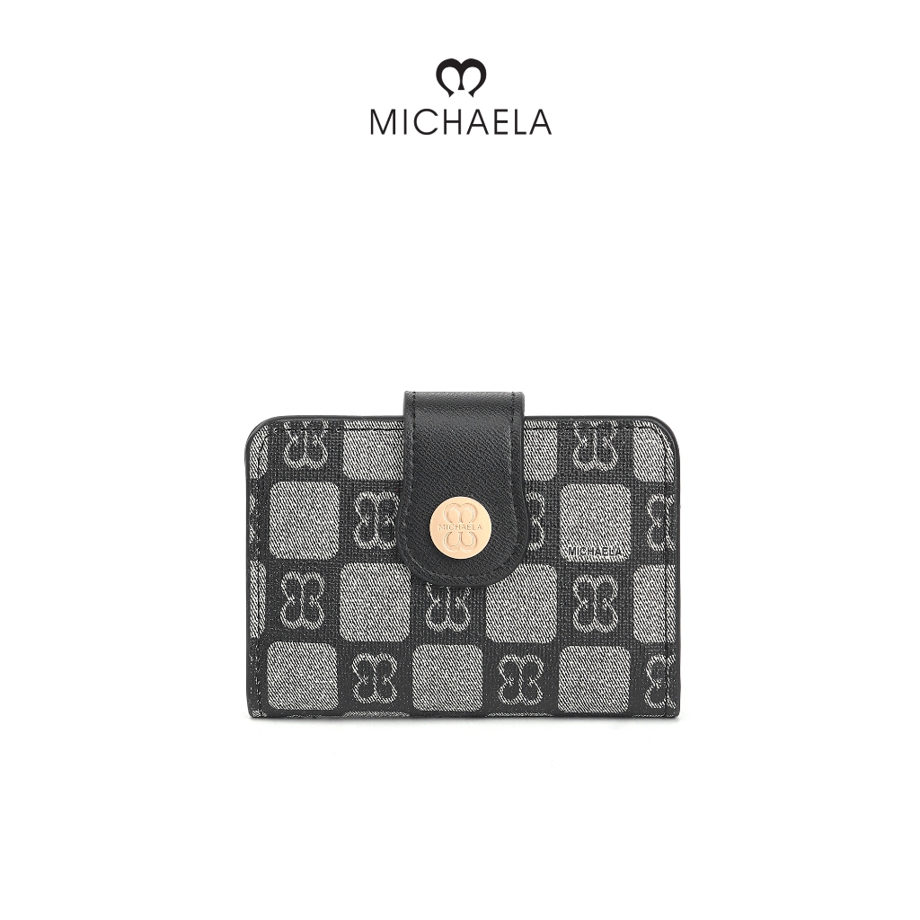 MICHAELA Checkered Card Holder 22 Clear Card Slots Spacious Stylish ...