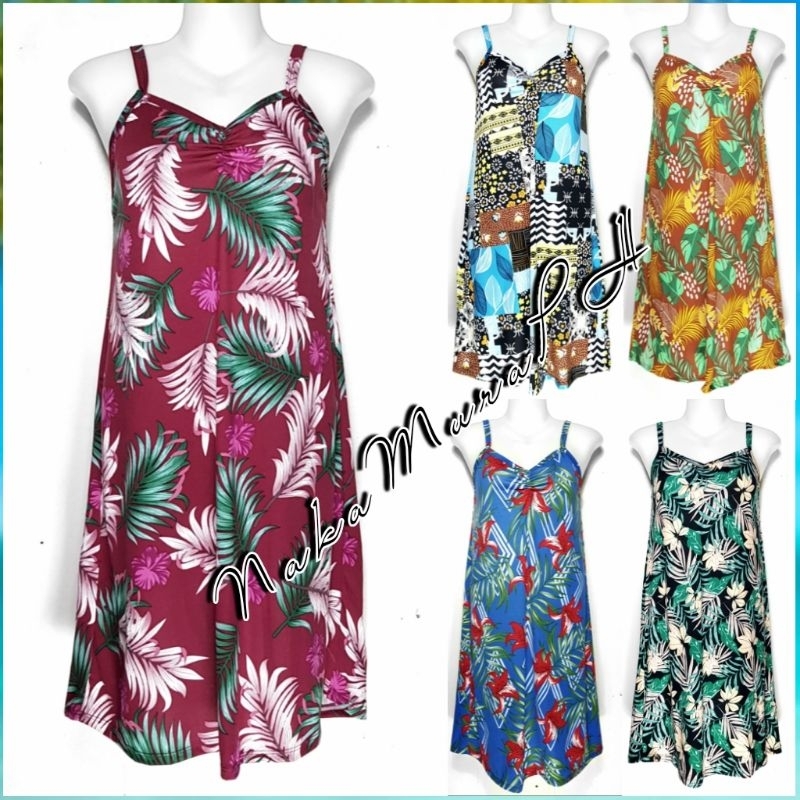 pambahay Daster | printed | garter | Sleeveless | Spaghetti Dress ...