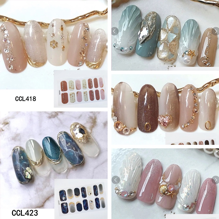 Fashion Nail Wraps Self Adhesive Korea Women 3D Fashion Nail Sticker ...