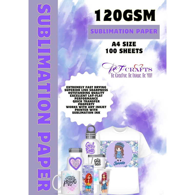 PF Crafts 120gsm A4 Sublimation Transfer Paper for DIY Heat Press ...
