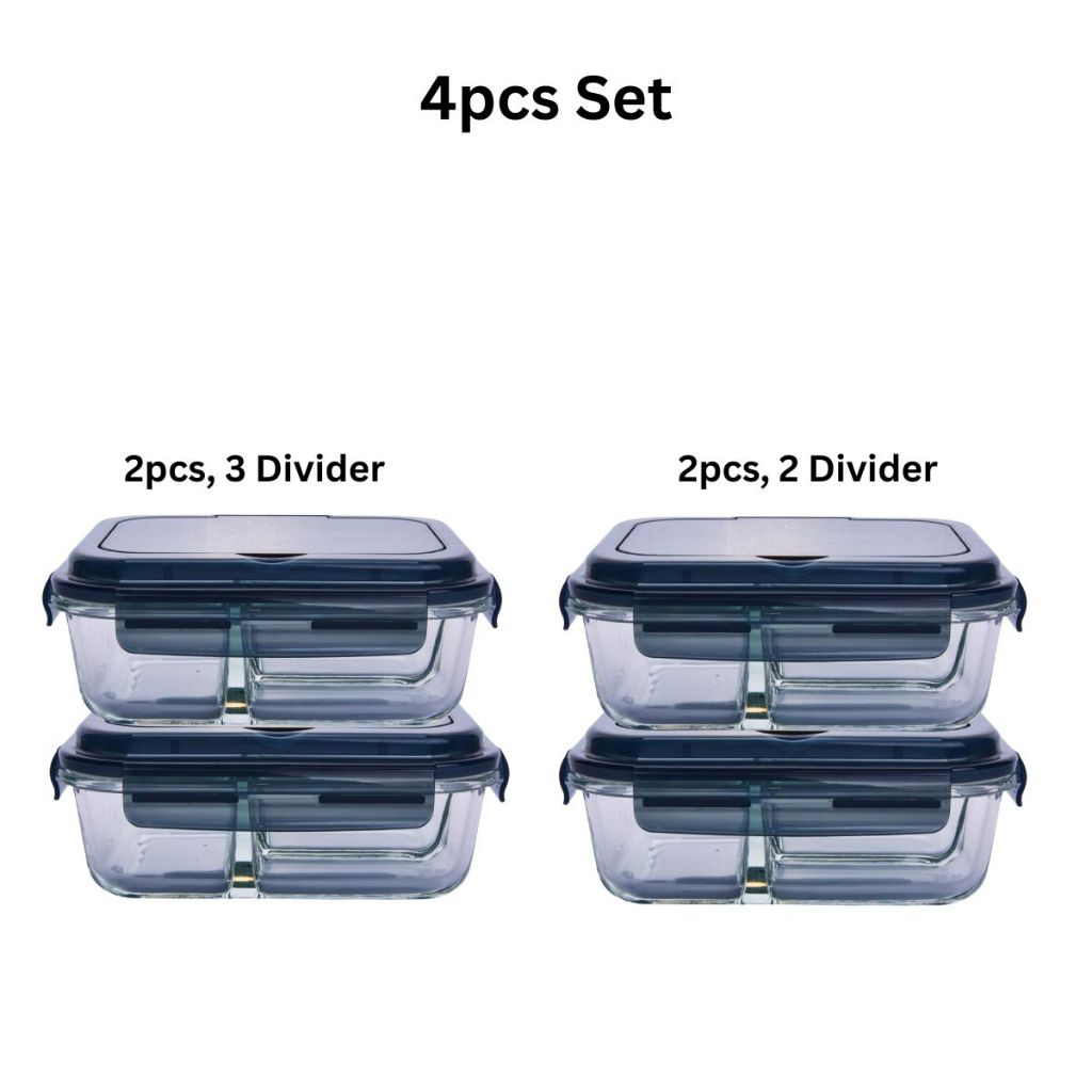 LOCAUPIN Glass Lunch Box with Spoon and Fork Microwavable Oven Safe ...