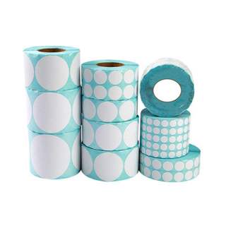 Round thermal label sticker White Printable Blank Round Label Roll ...