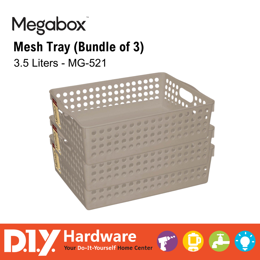 MEGABOX MG-521 Mesh Tray 3.5 Liters (Bundle of 3) | Shopee Philippines