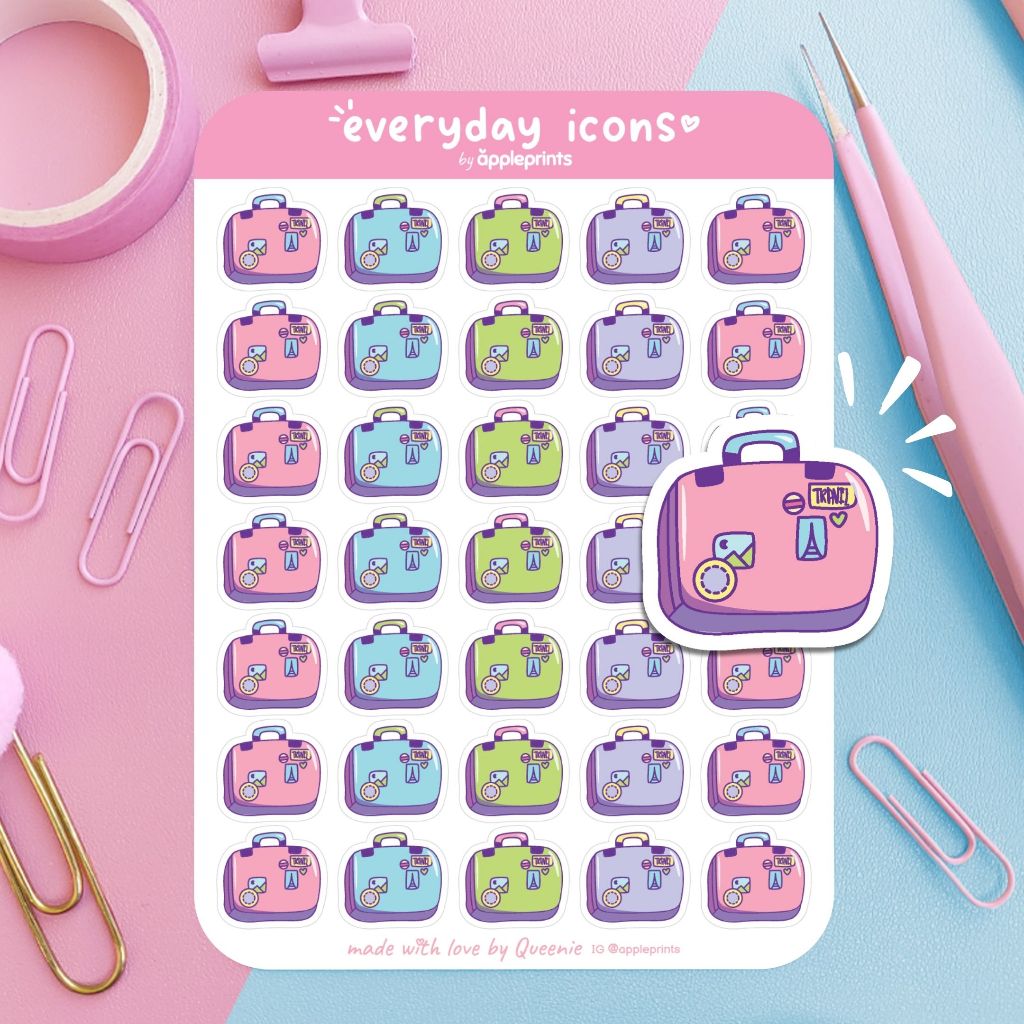 Travel Reminder Matte BuJo Planner Stickers - A24 | Shopee Philippines