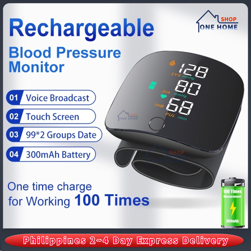 Rechargeable Voice Wrist Blood Pressure Monitor High BP Blood Pressure ...