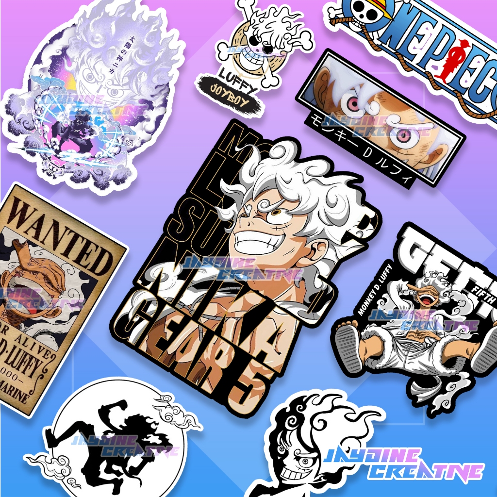 Luffy Gear 5 One Piece Peeker Kiss Cut Sticker, Indoor Outdoor Vinyl ...