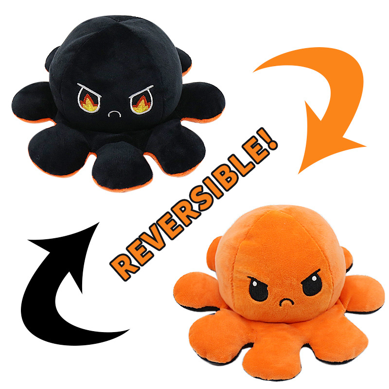 Utoys Reversible Flip Octopus Stuffed Toy Plush Toddler Toys Double ...