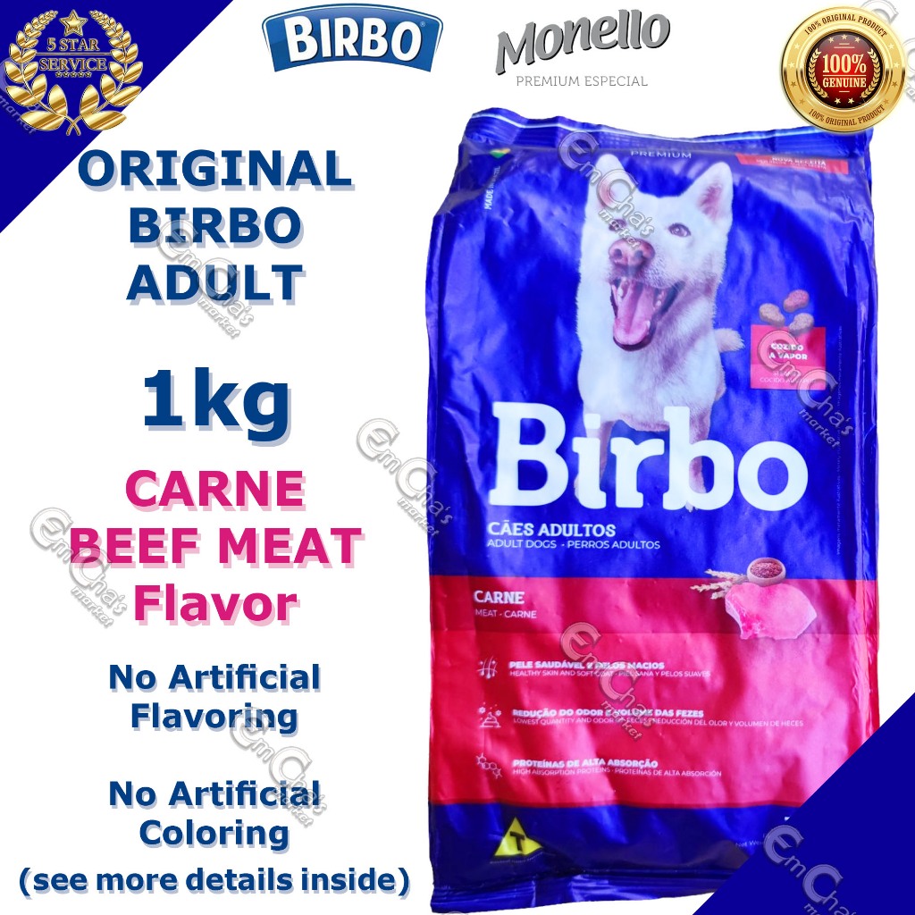 1kg BIRBO Adult Dog Food (CARNE BEEF MEAT Flavor) (BLUE-RED Pack) Birbo ...