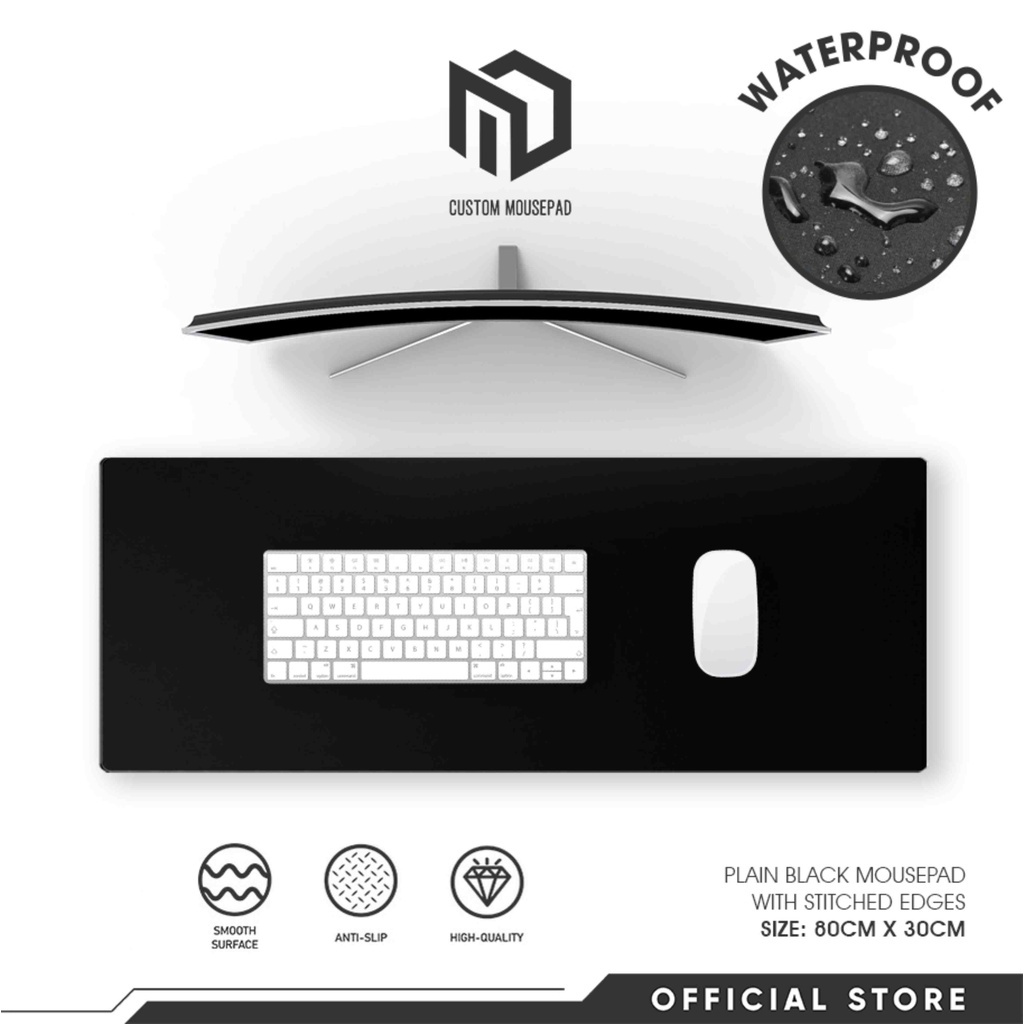 MD Mousepad | BLACK 800x300mm | Black Large Gaming Mousepad | Extended ...