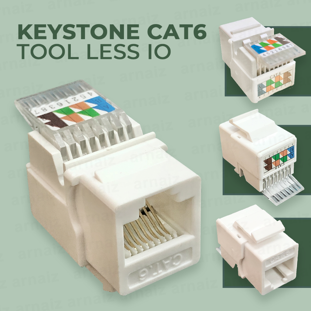 CAT6 IO Keystone Jack RJ45 Tool Less type Unshielded UTP Network Jack ... CAT6 IO Keystone Jack RJ45 Tool Less type Unshielded UTP Network Jack ...