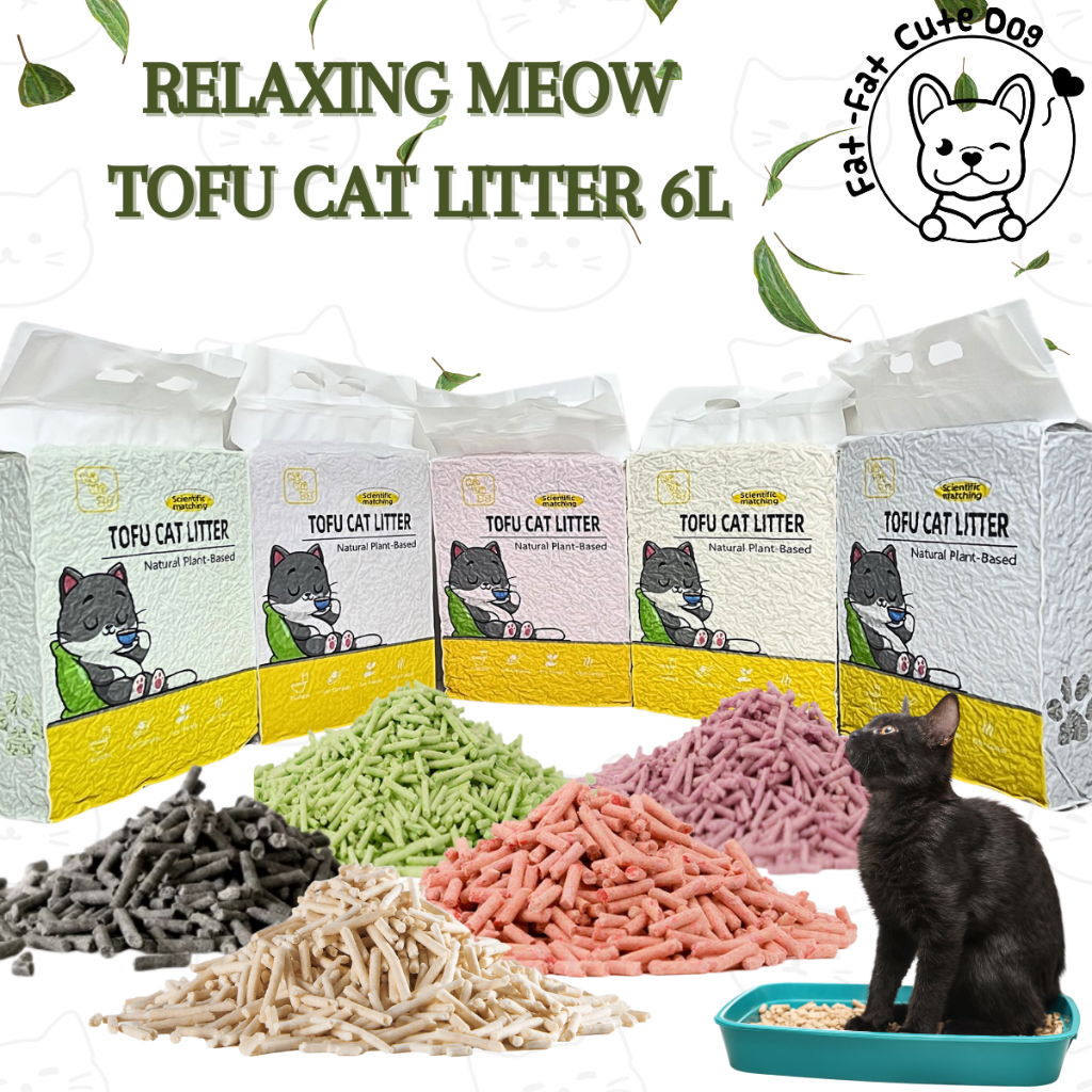 Relaxing Meow Tofu Cat Litter 6L Made Natural Plant- Based Tofu Cat ...