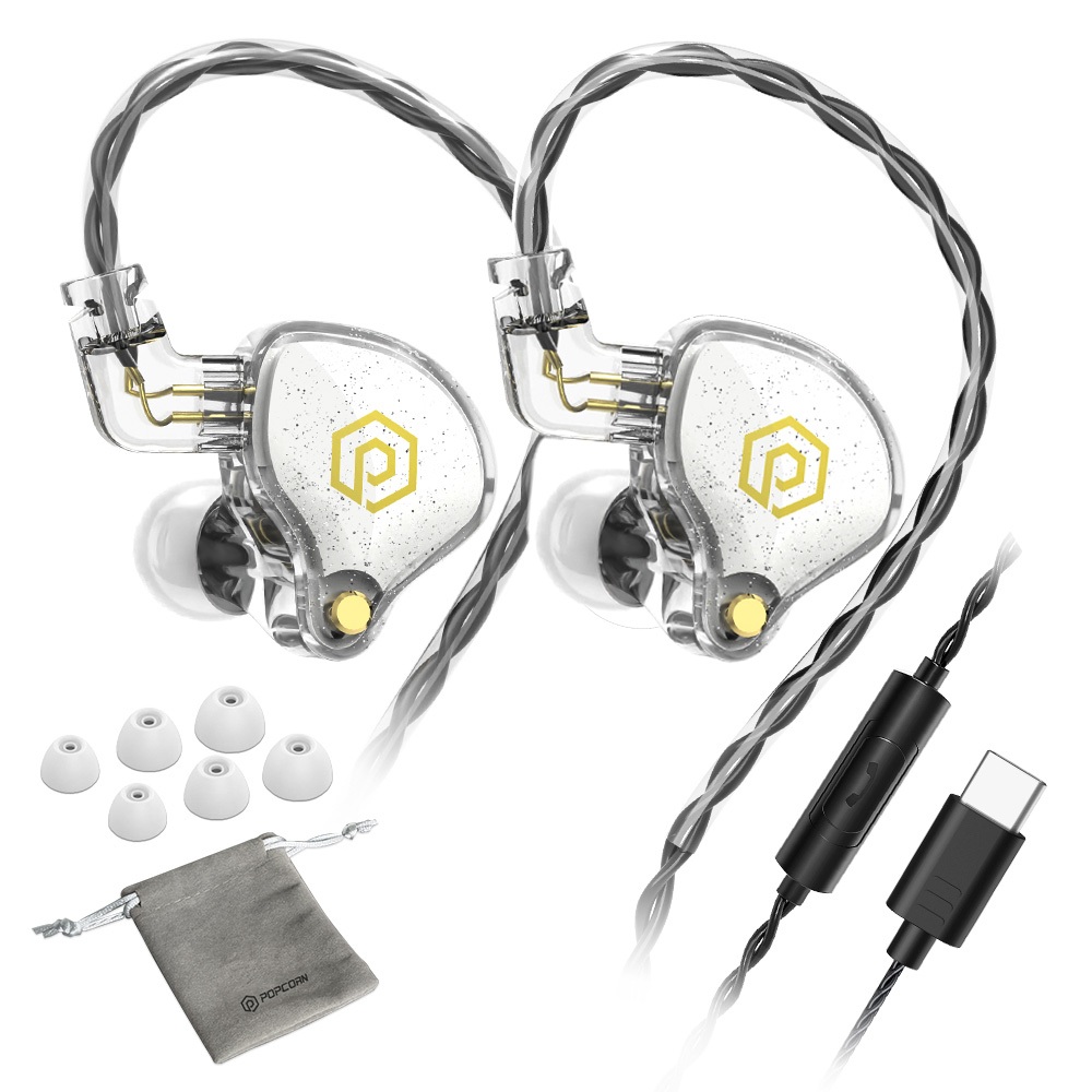 Popcorn Bass X8 Pro Dynamic Earphones Hi Fi Bass Earbuds In-Ear Monitor ...