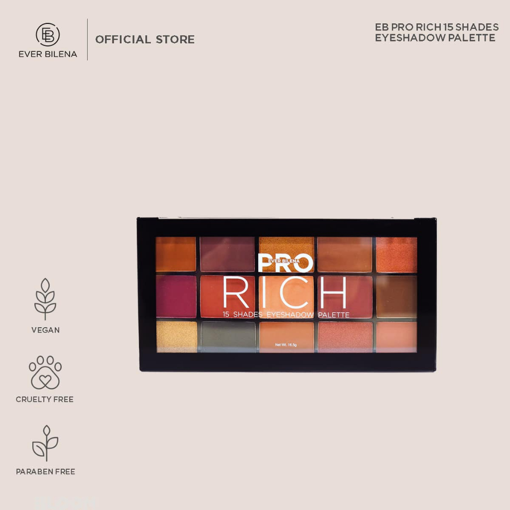 EB Pro Rich 15 Shades Eyeshadow Palette 16.5g [Eyeshadow, Multi use ...