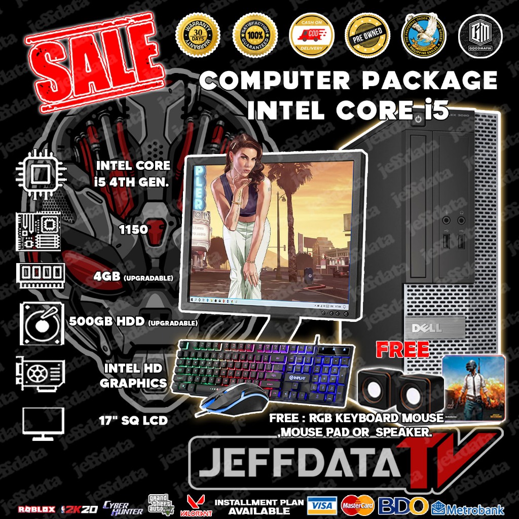 COMPUTER PACKAGE INTEL CORE i5 4TH GEN 1150 4GB 500GB HDD INTEL HD ...