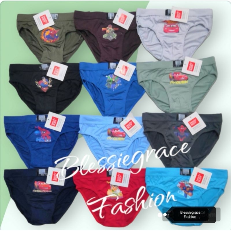 12 / 6 pcs Brief Underwear for kid's / boy's ( 8-10 years old ) Cotton ...