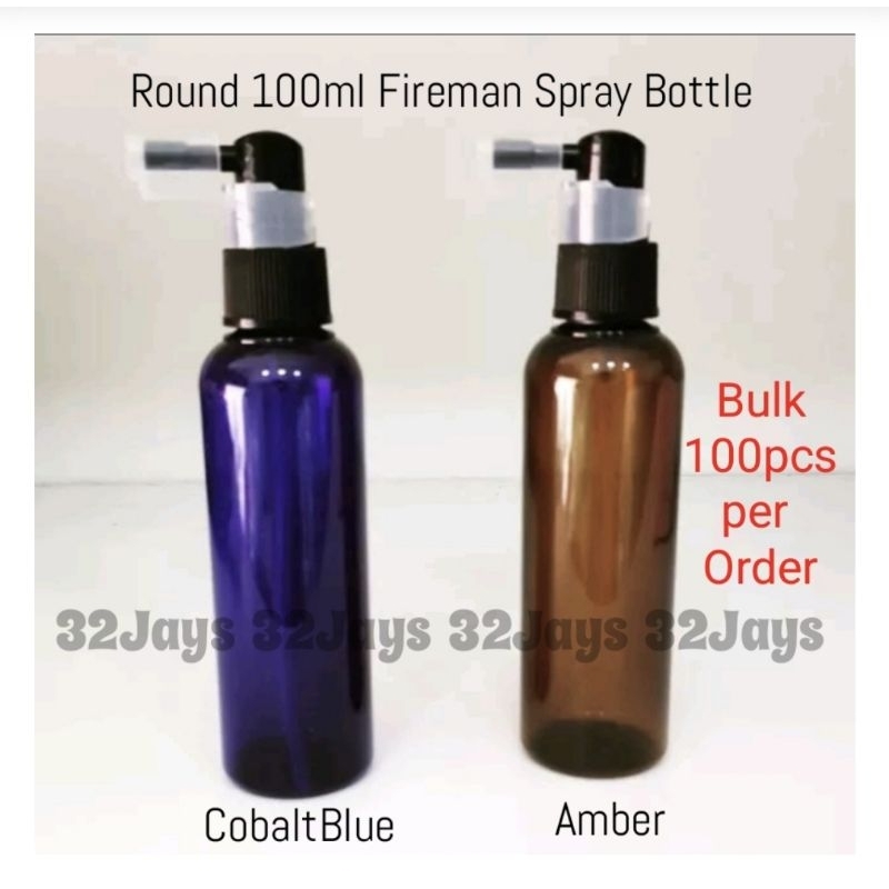 (Bulk 100pcs) Plastic 100ml Fireman Spray Bottle Empty Target Sprayer ...