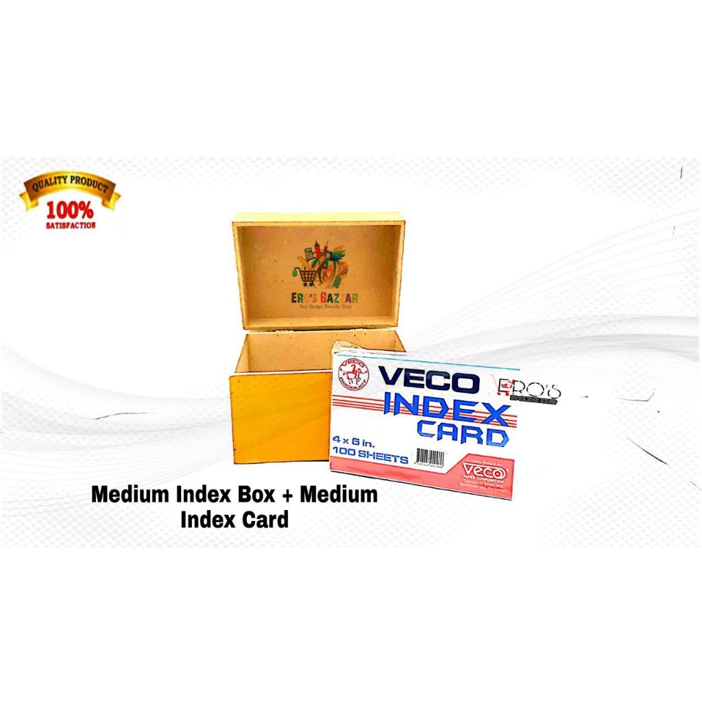 Wooden Index Box w/ Index Card (Medium) | Shopee Philippines