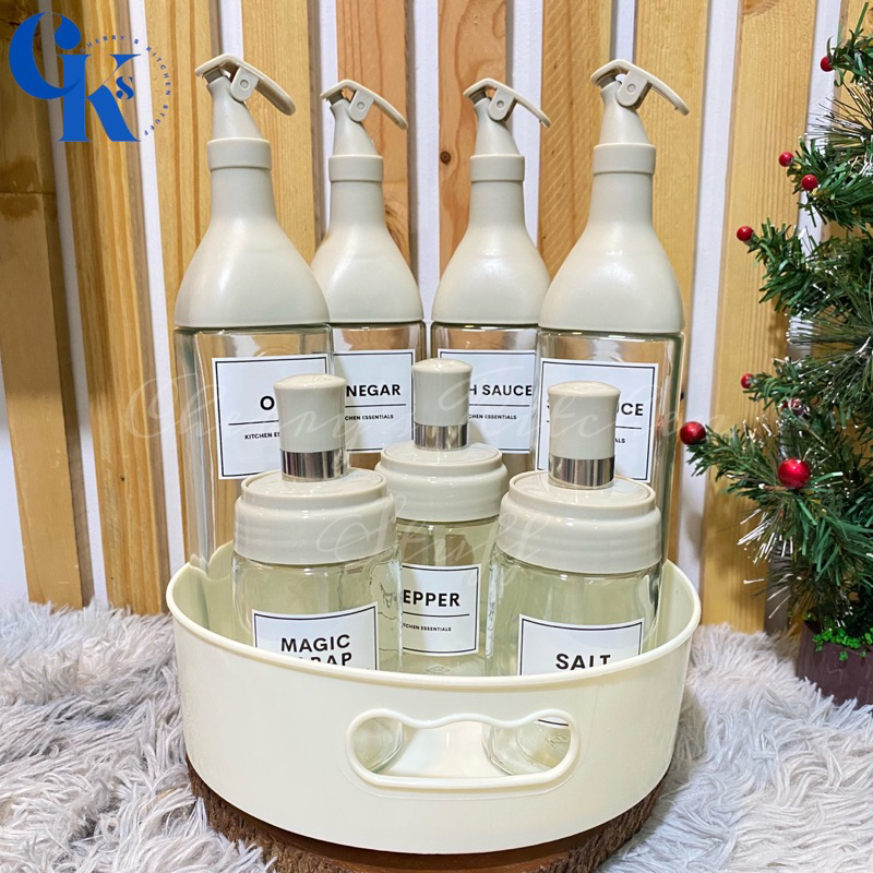 CKS Rotating Round Rack Plastic Condiments Organizer | Shopee Philippines