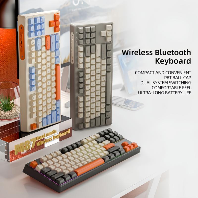 Wireless Bluetooth Gaming Keyboard Rechargeable Silent Dual Mode ...