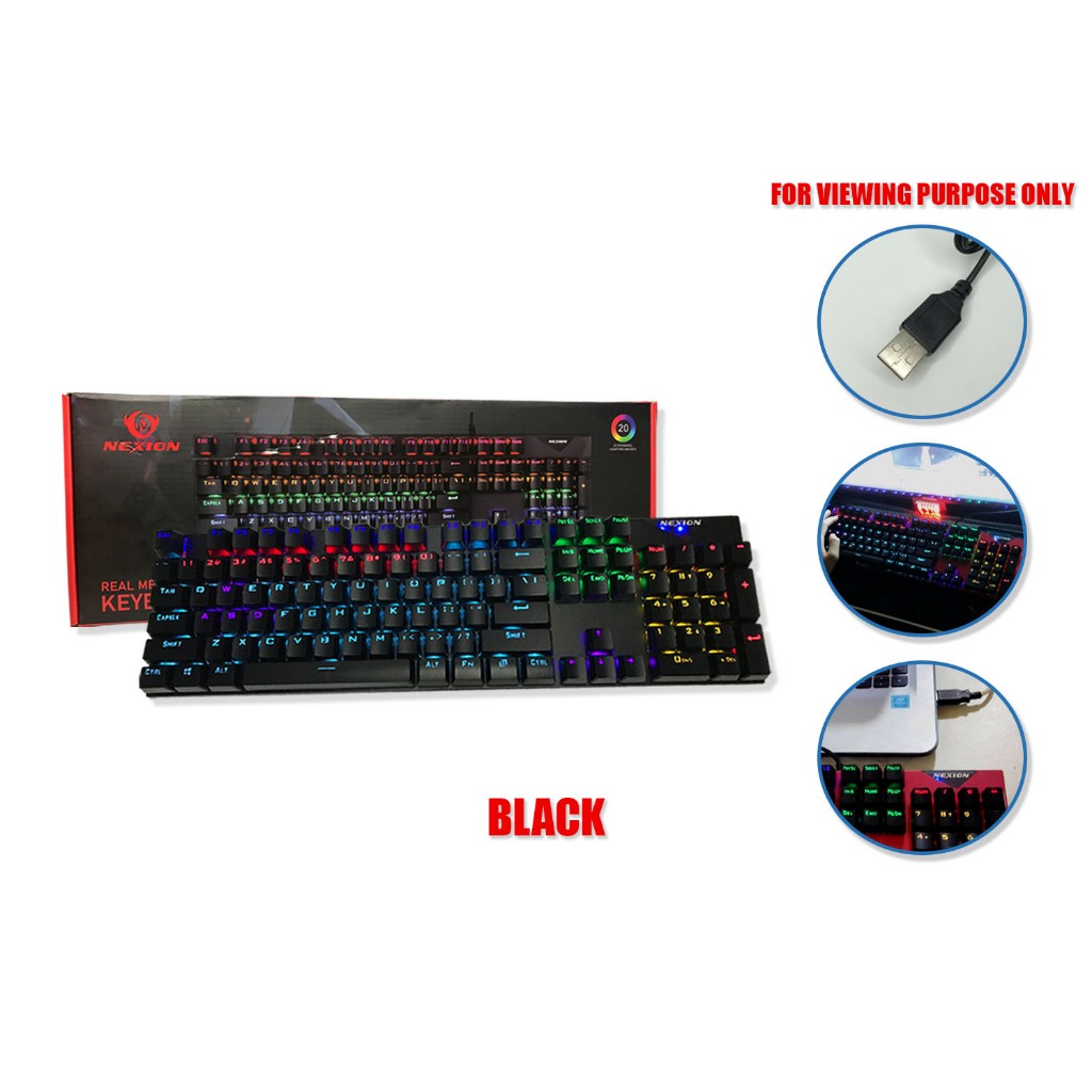 NEXION KY-610 REAL MECHANICAL KEYBOARD, USB WIRED, 20 RUNNING LIGHTING ...