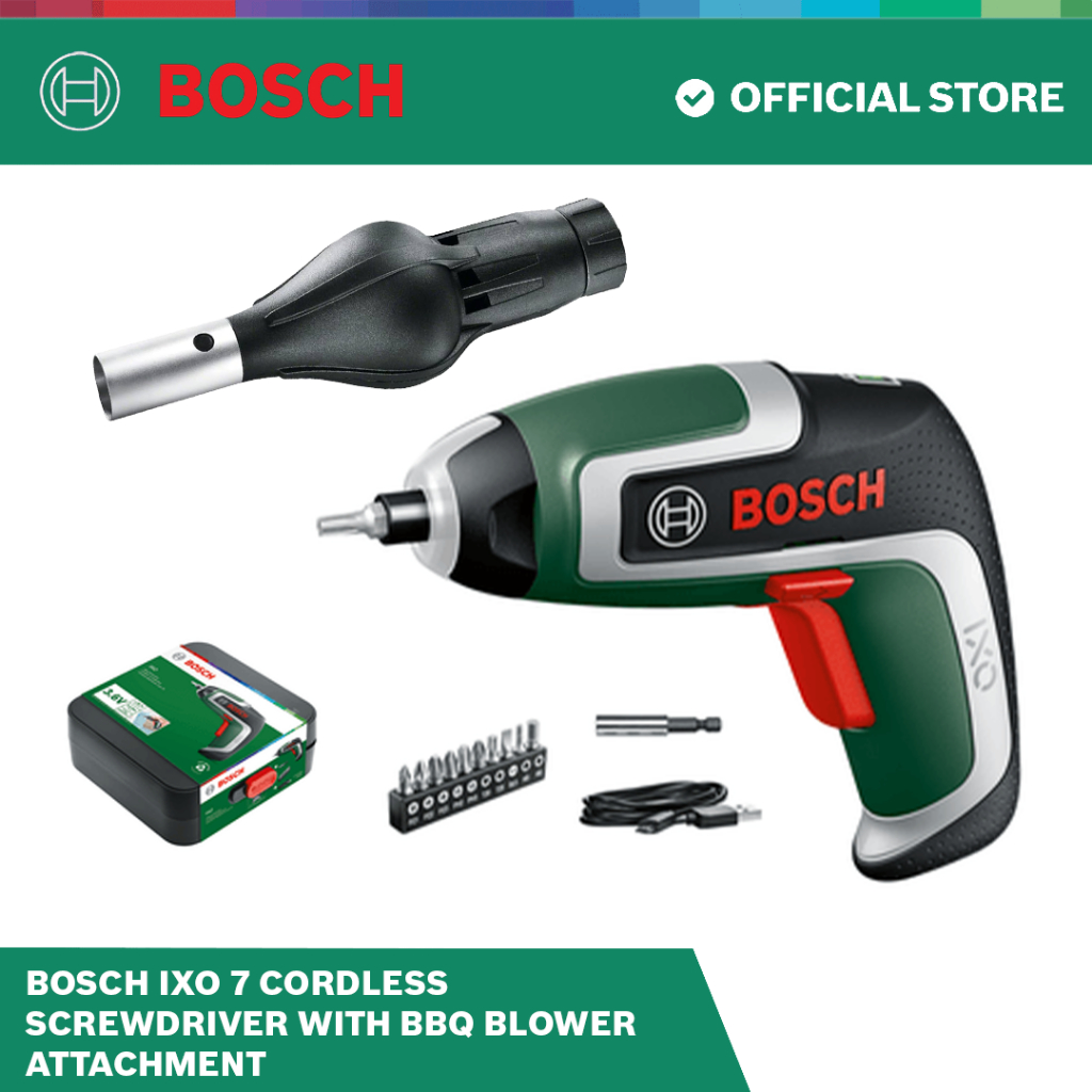 Bosch IXO 7 Cordless Screwdriver with BBQ Blower Attachment | Shopee ...