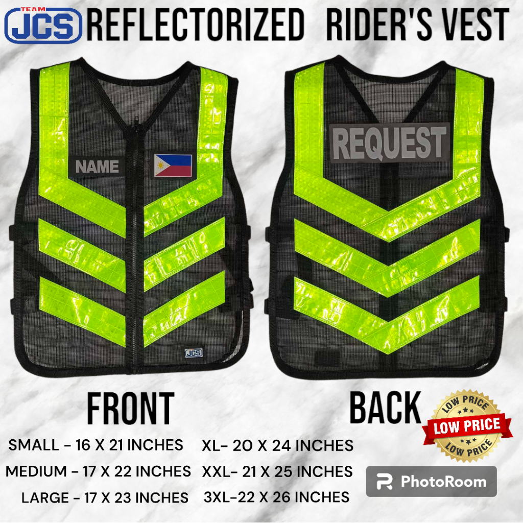 reflectorized vest for riders with name tag | Shopee Philippines
