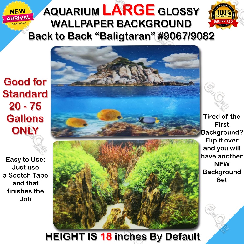 JTC Aquarium Background LARGE "Baligtaran" #9067/9082 Vinyl for 20-75 Gallon(wpp2)Aquarium ...