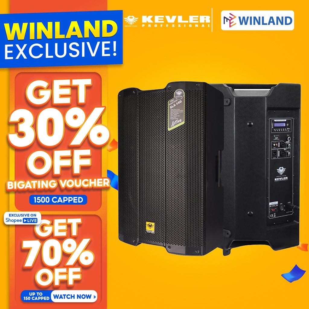 Kevler by Winland 1pc SLX-15D 15 Inches 2 Way Full Range Active Speaker 500W Class D Amp w/USB ...