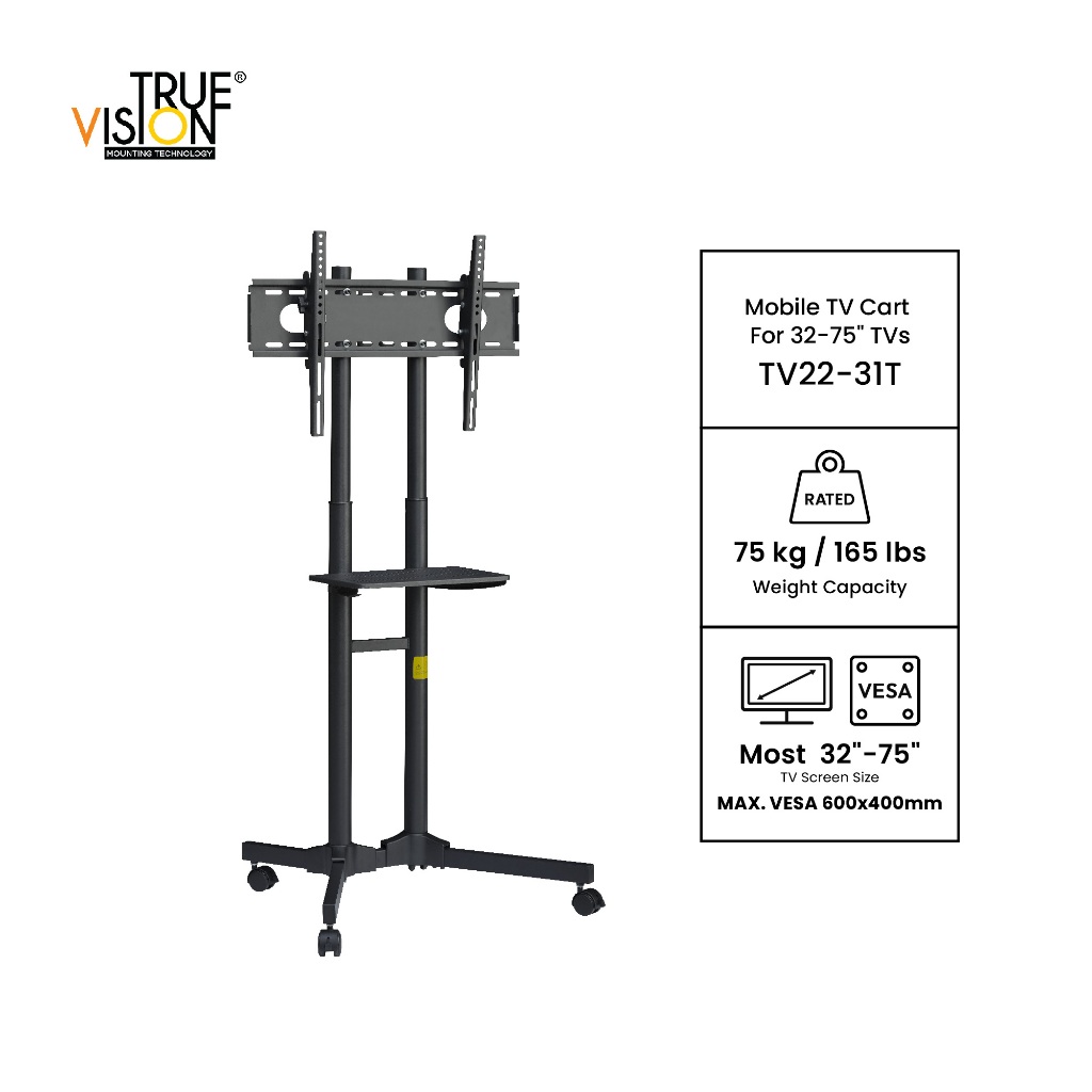 True Vision Mobile TV Stand for 32-75" TV TV22-31T | Shopee Philippines
