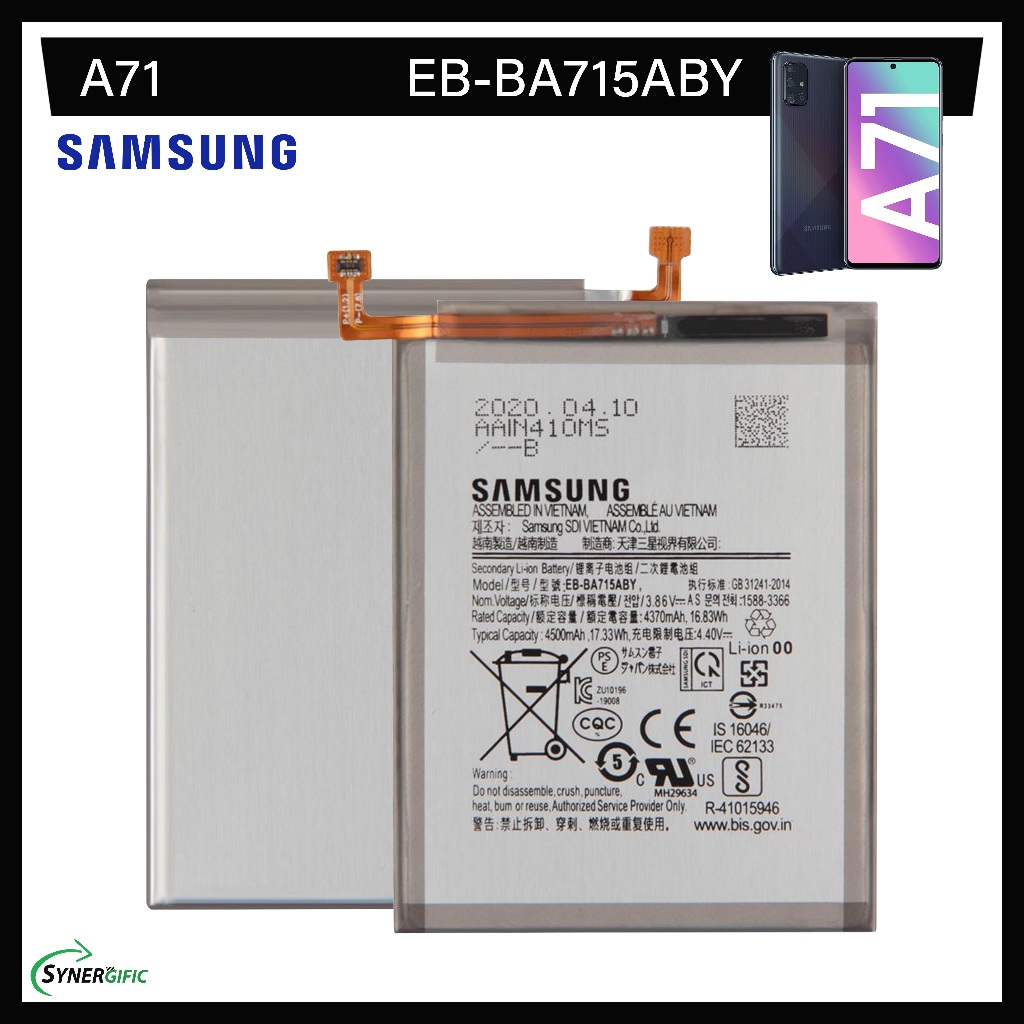 Original Samsung Galaxy A71 Battery Model: EB-BA715ABY (4500mAh ...
