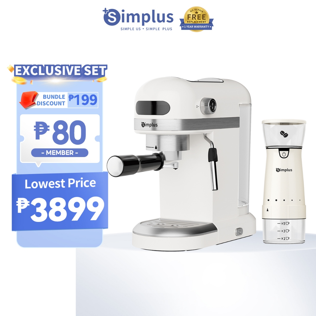 Simplus Coffee Machine Set Espresso Coffee Machine + Coffee Grinder ...