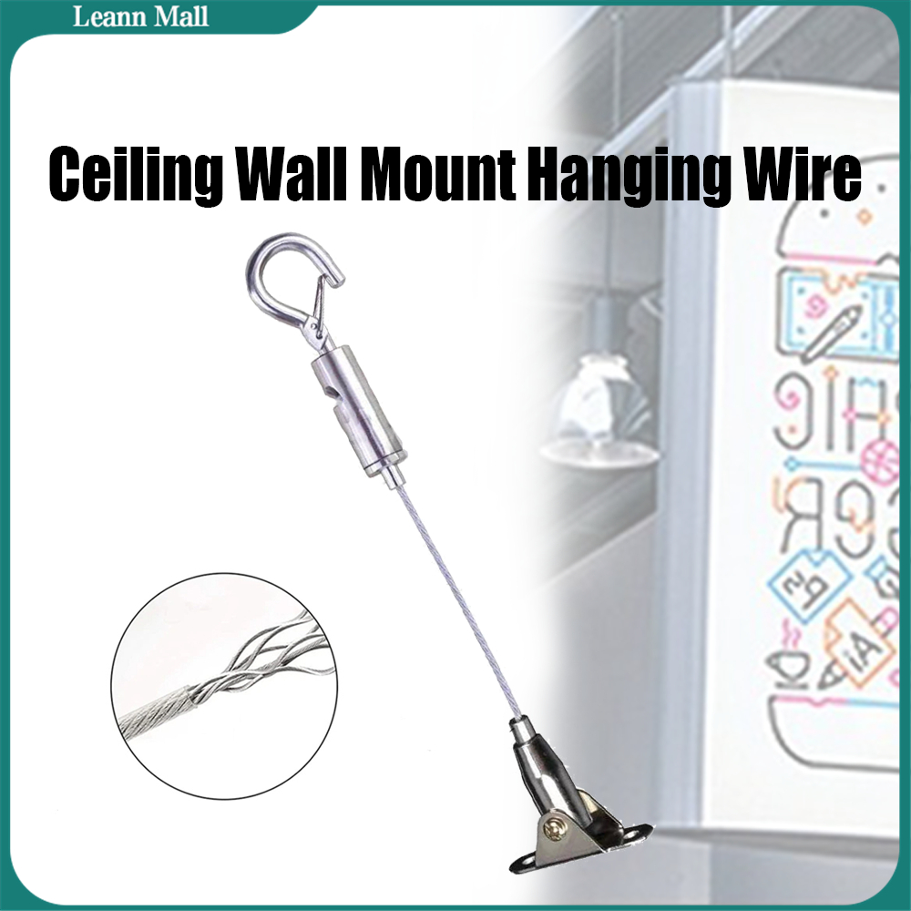 2PCS Adjustible Ceiling Wall Mount Hanging Wire Billboard Wire Rope For ...
