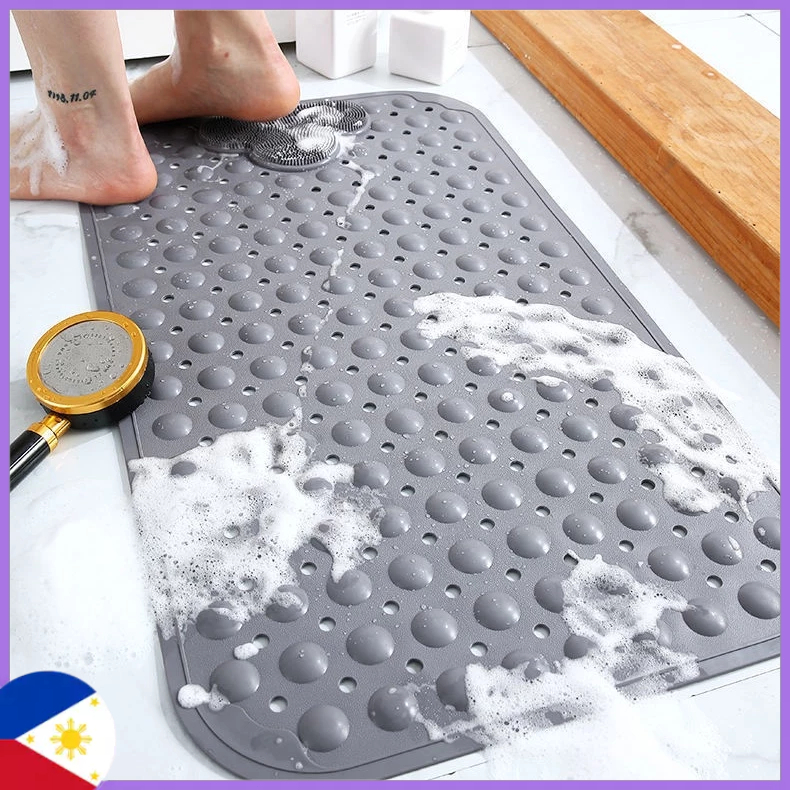 【PH STOCK】Anti Slip Bathroom Floor Mat with Suction Massage Bath Mat ...
