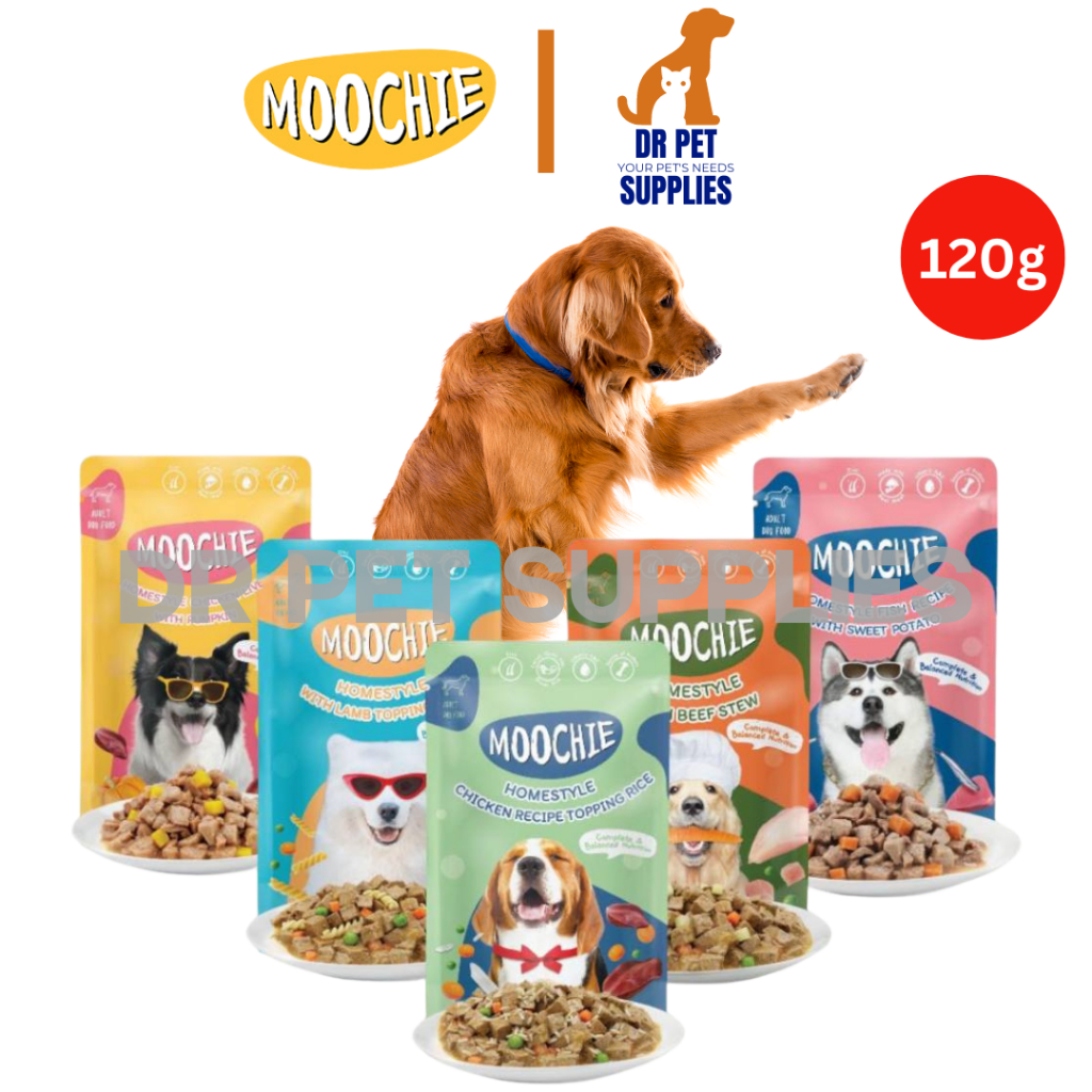 Moochie Homestyle Wet Food Snack 120g All Stages Adult Puppy Dog Pouch ...