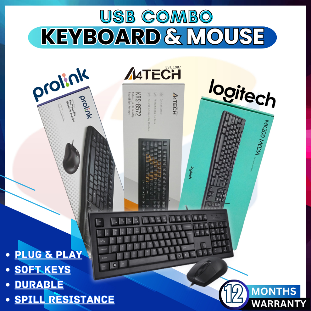 Brandnew USB WIred Keyboard and Mouse Combo | Model A4tech KRS-8572 ...