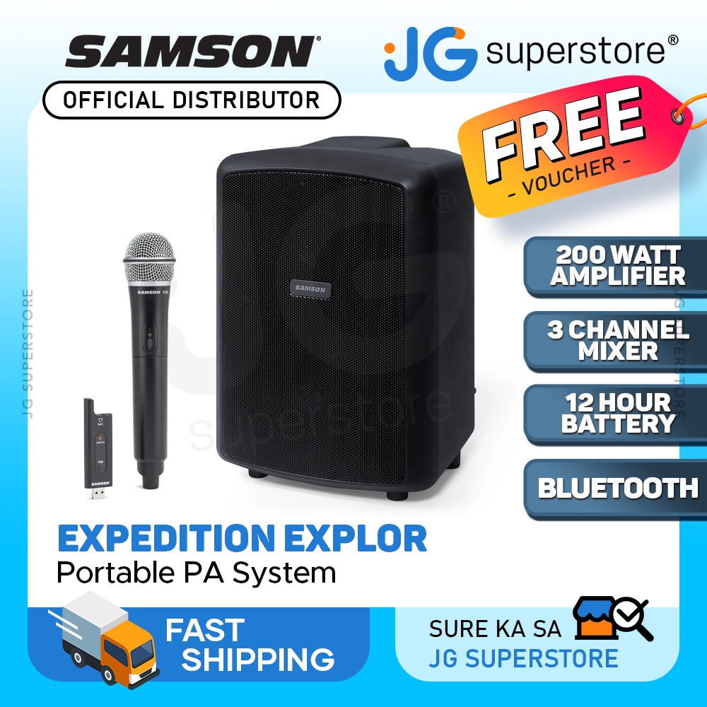 Samson Expedition Explor Portable PA Speaker System with Wireless Microphone Option | Shopee ...