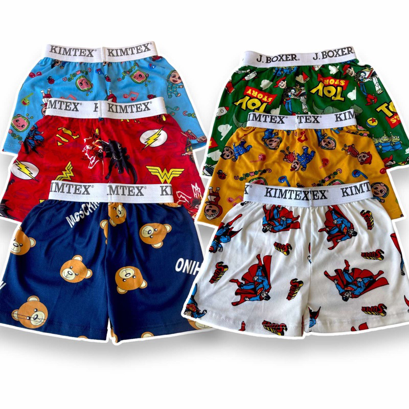 6 PCS (1-6YRS OLD) KIDS Boxer Shorts Boy SPANDEX COTTON character Baby ...
