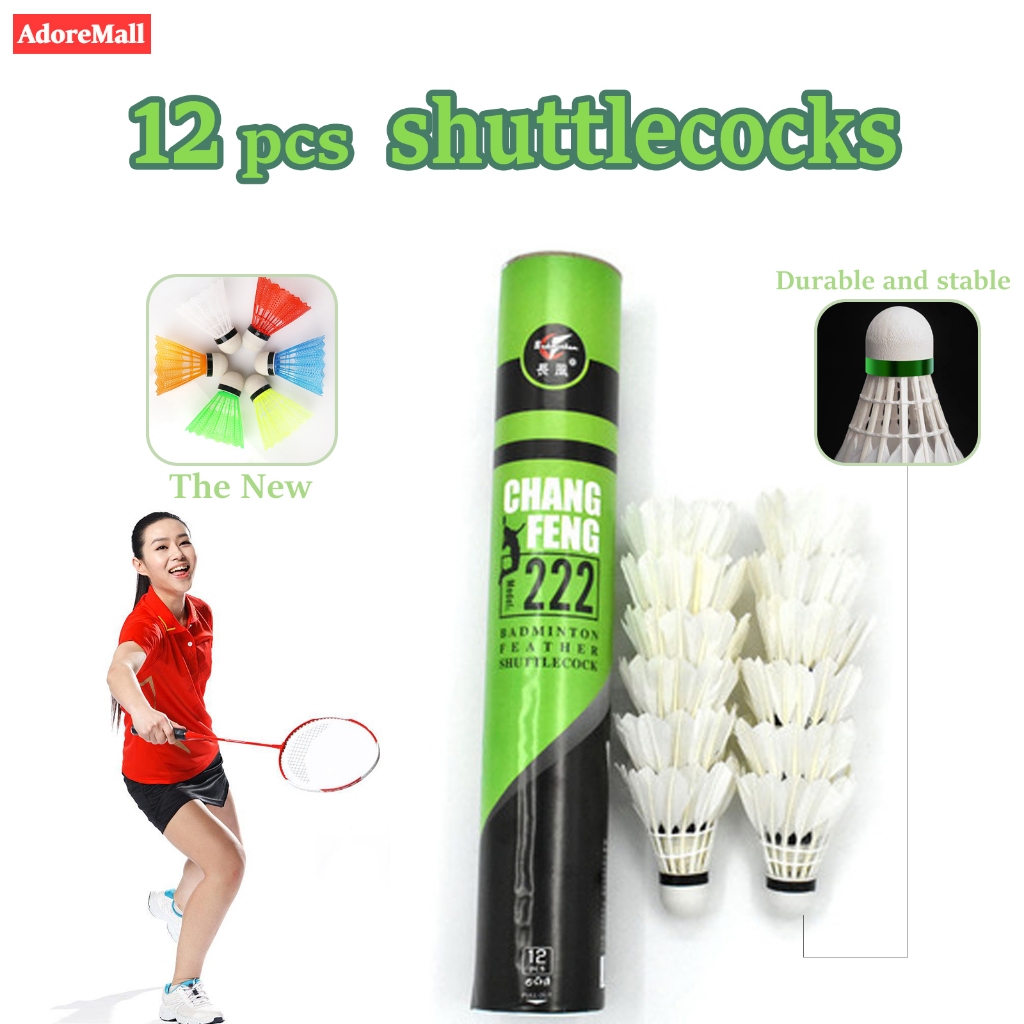 12PCS Stable Goose Feather Shuttlecocks Badminton Indoor&Outdoor Sport ...