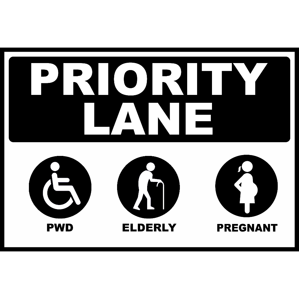 SIGN PRIORITY LANE SIGNAGE PVC TYPE OR PLASTIC LAMINATED WATERPROOF AND ...