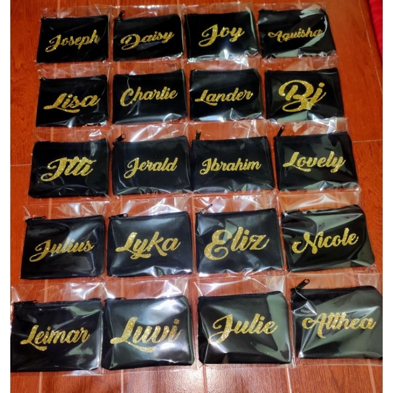 Canvas small Pouch Personalize with NAME Without Handle | Shopee ...