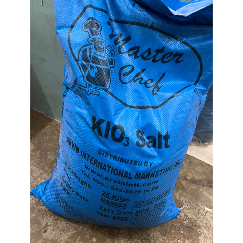 1 sack Iodized Asin Salt Fine Master Chef Blue 25kg | Shopee Philippines