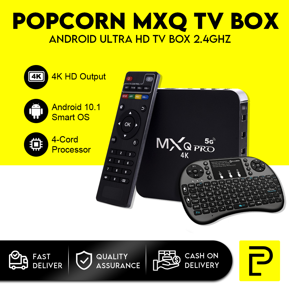 Popcorn MXQ 4K Tv Box 5G 8+128G Android 10.1 Ultra Hd 2.4GHz With Keyboard | Shopee Philippines