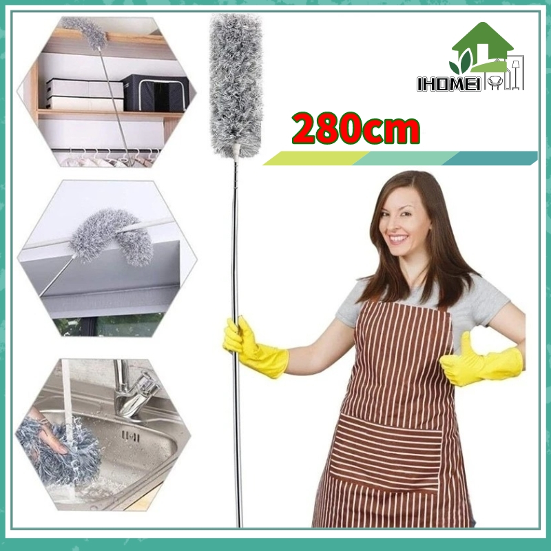 Microfiber Feather Duster 280cm Adjustable Telescopic Bending Duster ...