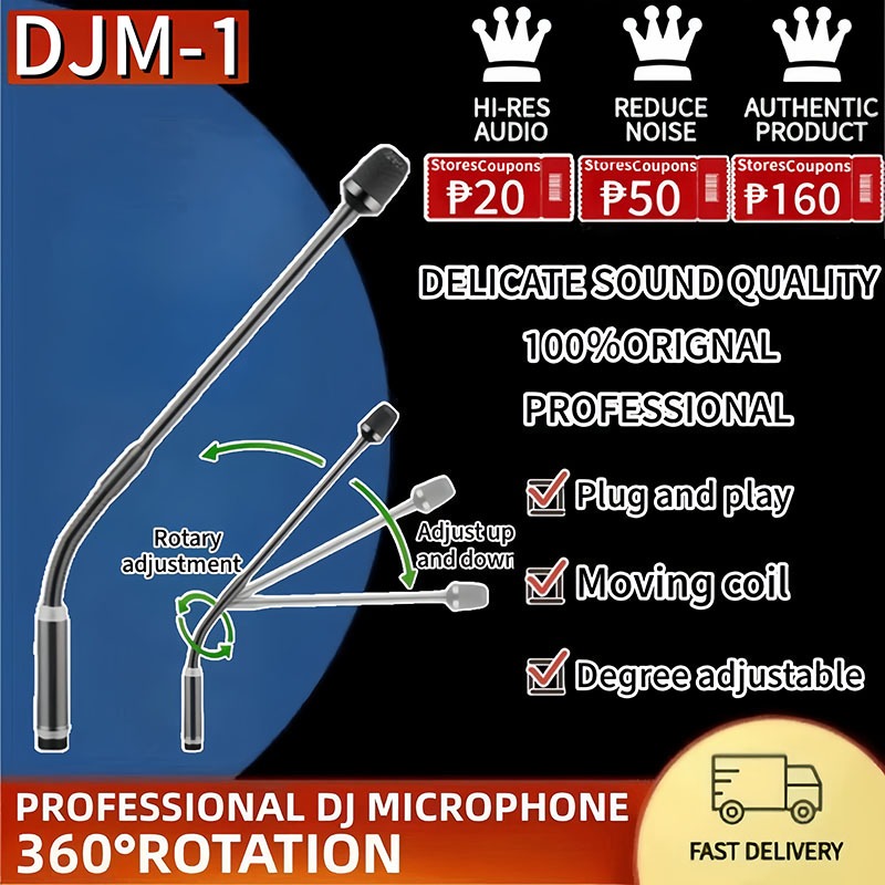 DJM-1 Laptop microphone plug and play desktop microphone 360 gooseneck design | Shopee Philippines